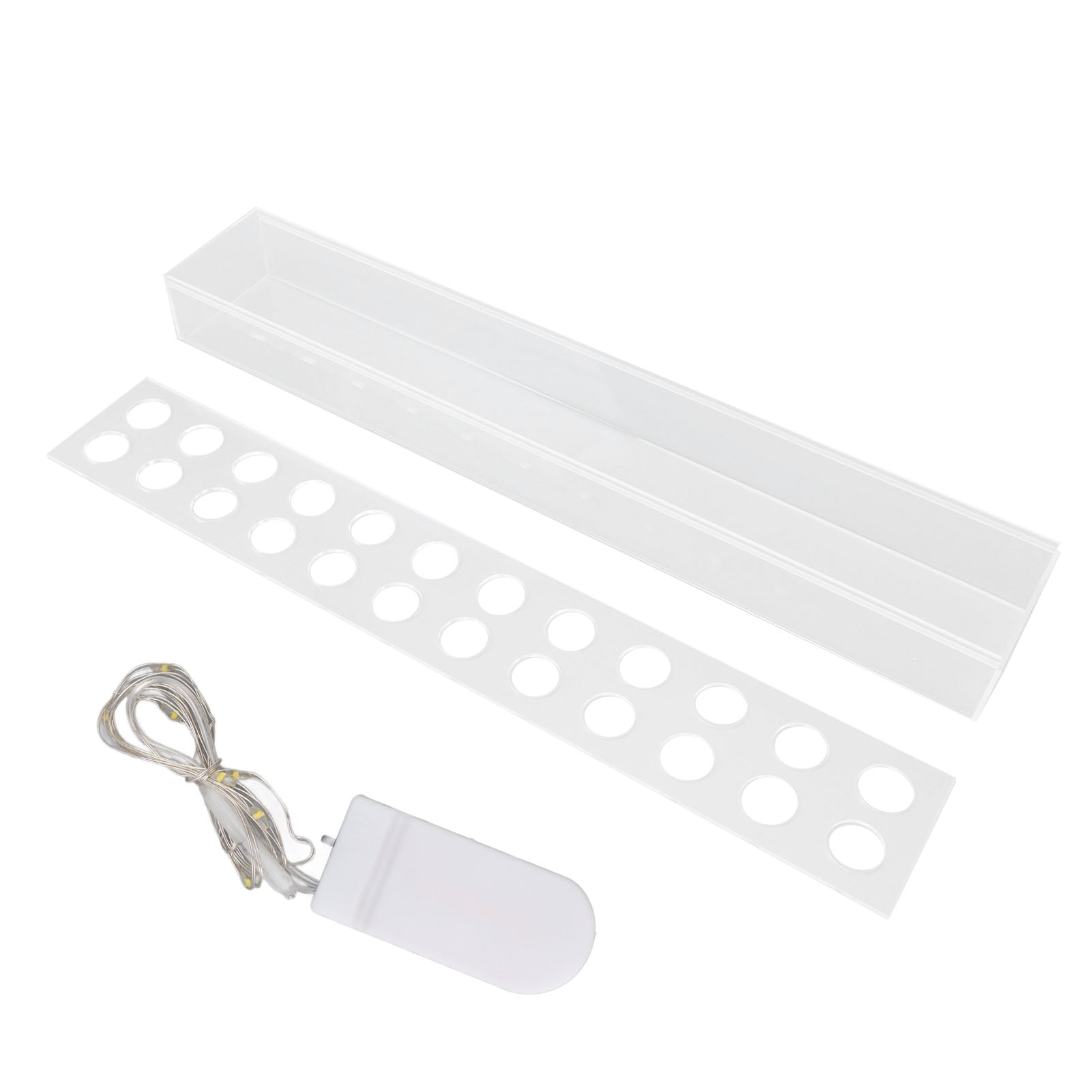 Rectangular Acrylic Flower Vase with Light String - 24 Holes ...