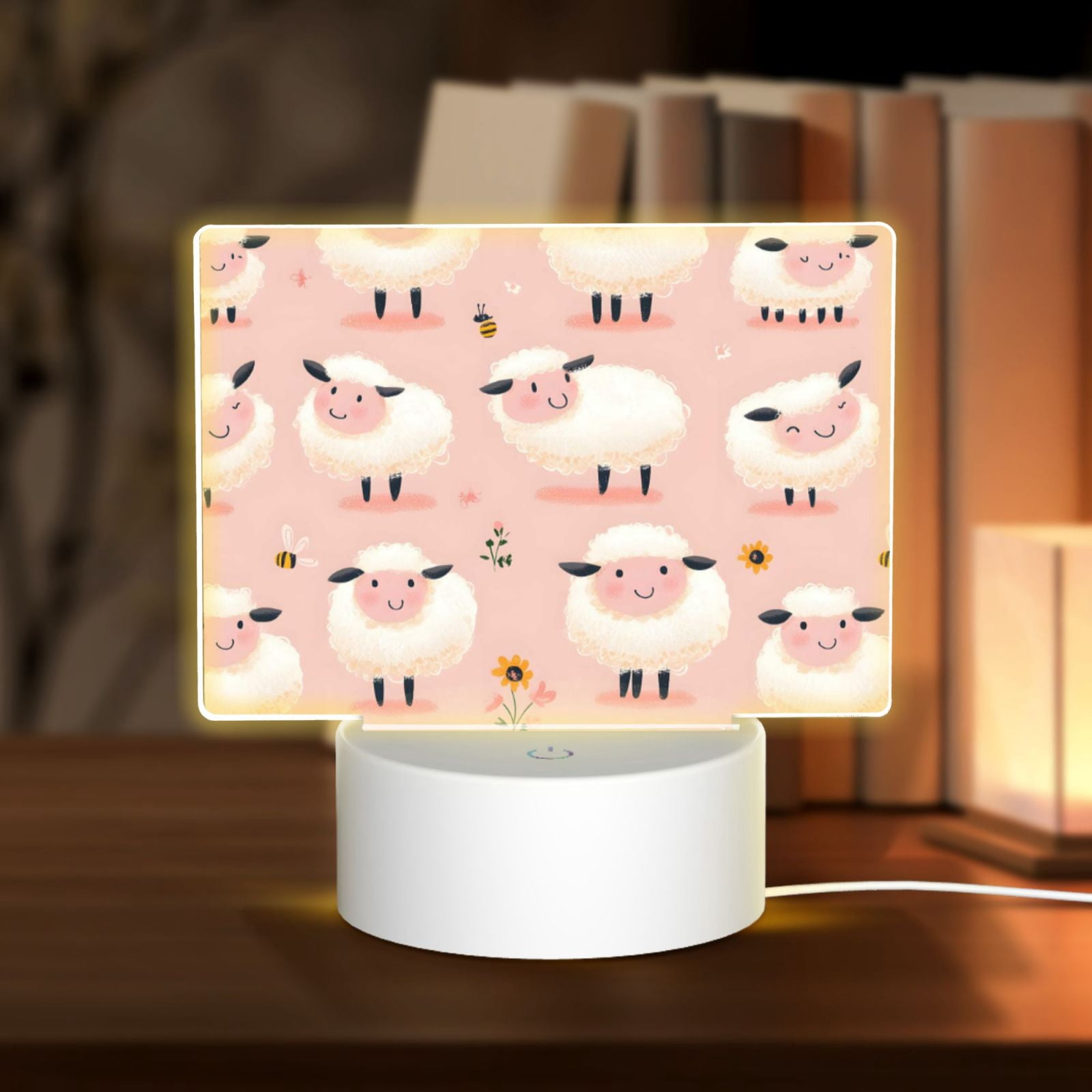 Rectangular Acrylic Lamp 5.9in×5.9in Luminous Lamp Bedside Lamp Soft ...