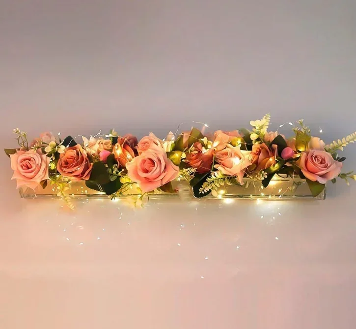 Rectangular Acrylic Vase Clear Flower Arranger Rectangle Vase Floral ...
