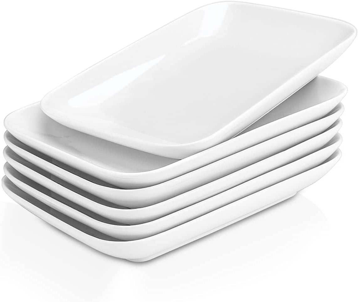 Rectangular Appetizer Plates, Salad Plates Set, Ceramic Dessert Plates ...