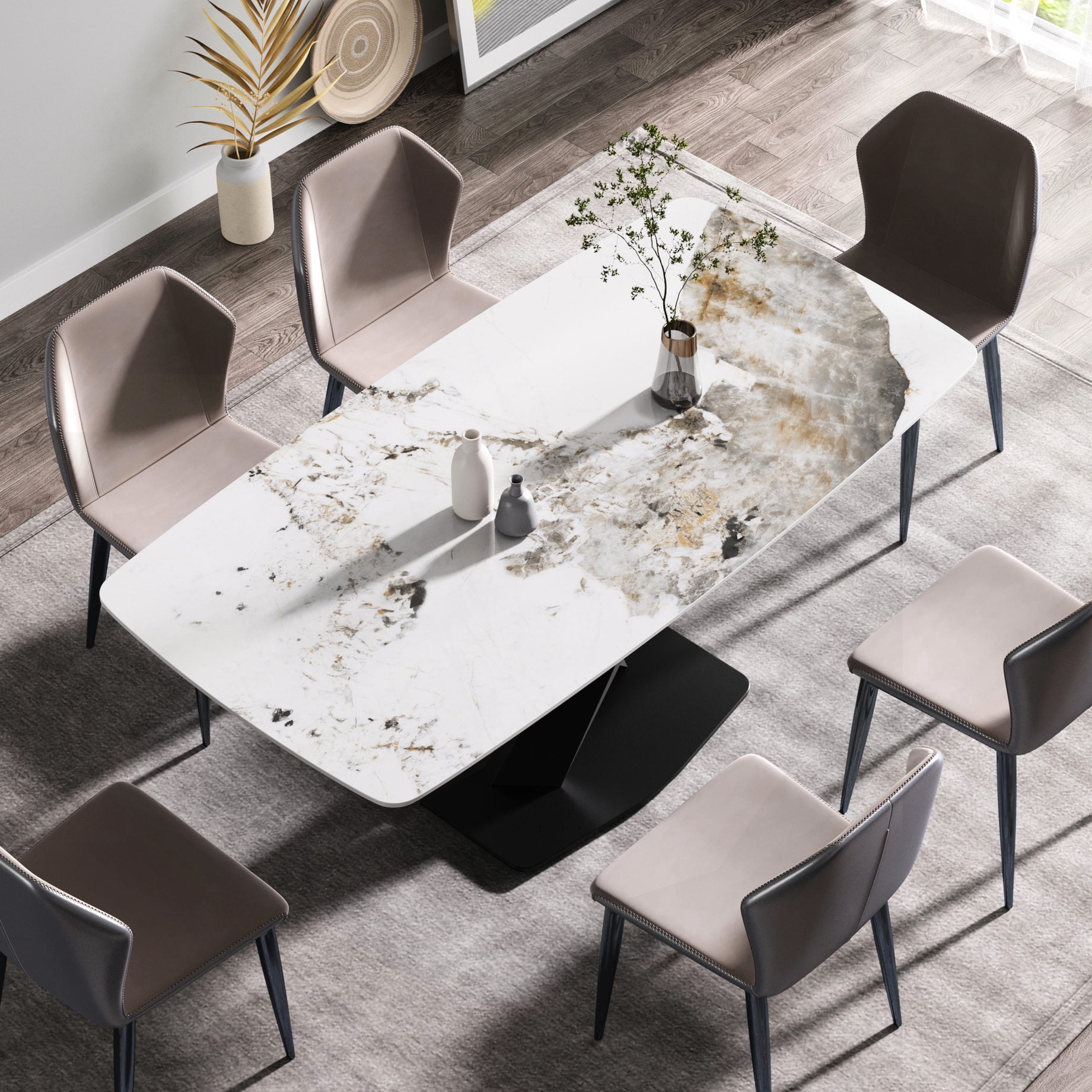 Rectangular Artificial Stone Dining Table | Can Host Many Guests ...