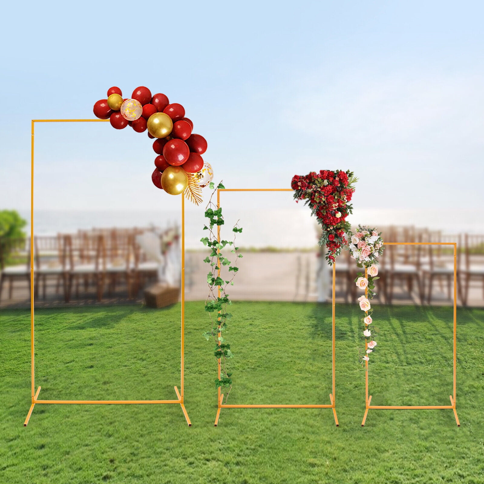 Rectangular Balloon Frame, Gold Rectangular Metal Backdrop Stand,Metal ...
