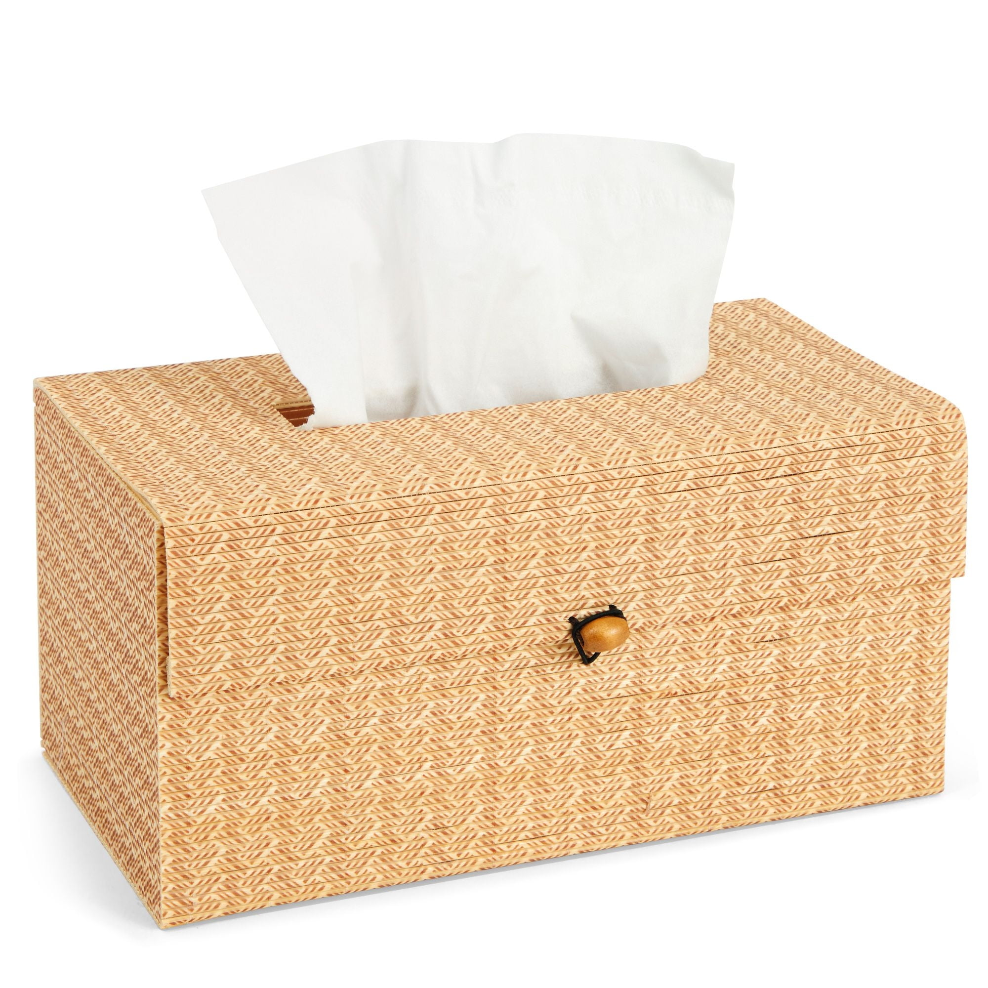 Rectangular Bamboo Cane Tissue Box Cover, Refillable Bamboo Bathroom ...