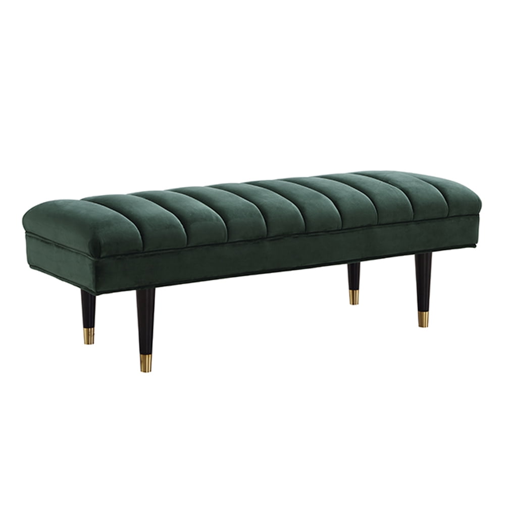 Rectangular Bench with Vertical Plush Tufted Seat and Tubular Legs ...