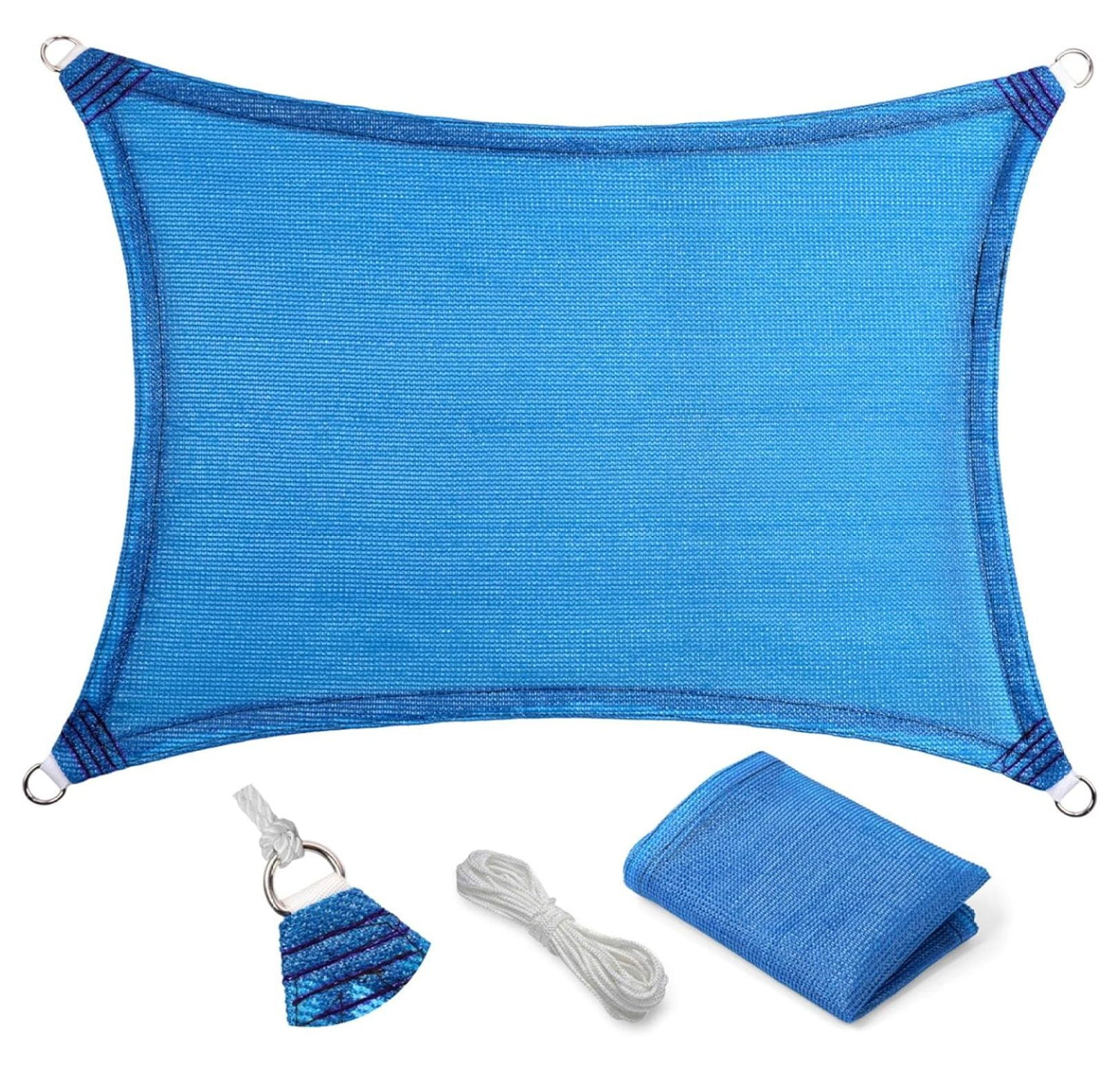 Rectangular Blue 4' X 15' Sun Shade Sail UV-Blocking Outdoor Shade for ...