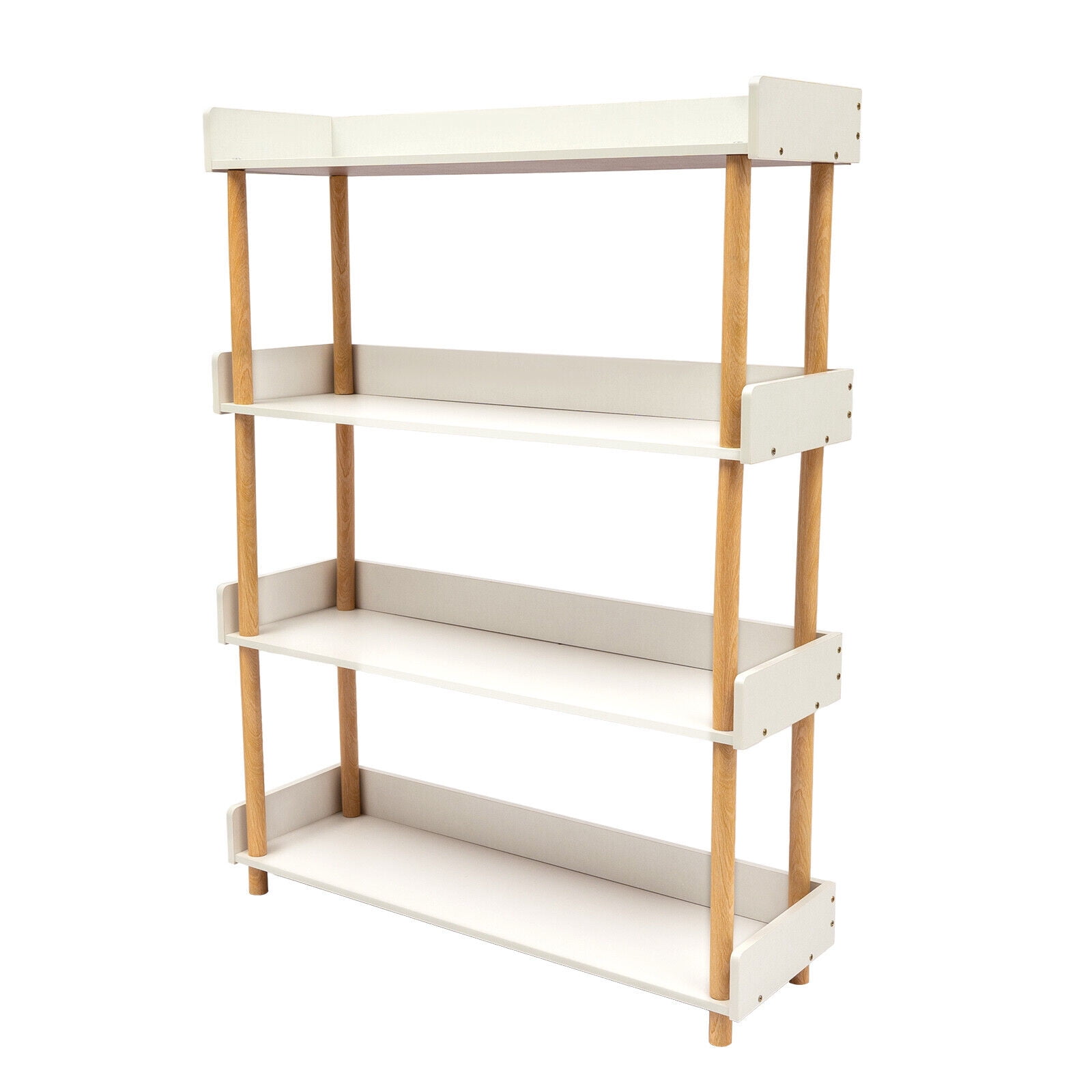 Rectangular Bookshelf 4 Tier Storage Rack Office Organizer Shelf Open ...