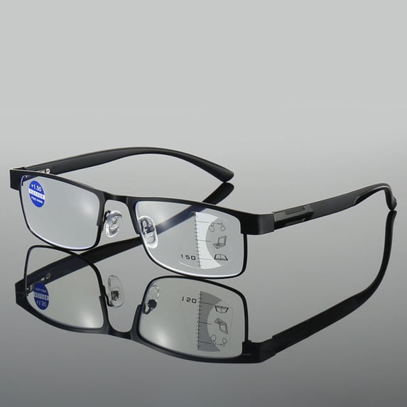 Rectangular Business Progressive Reading Glasses 2.0 for Men Metal ...