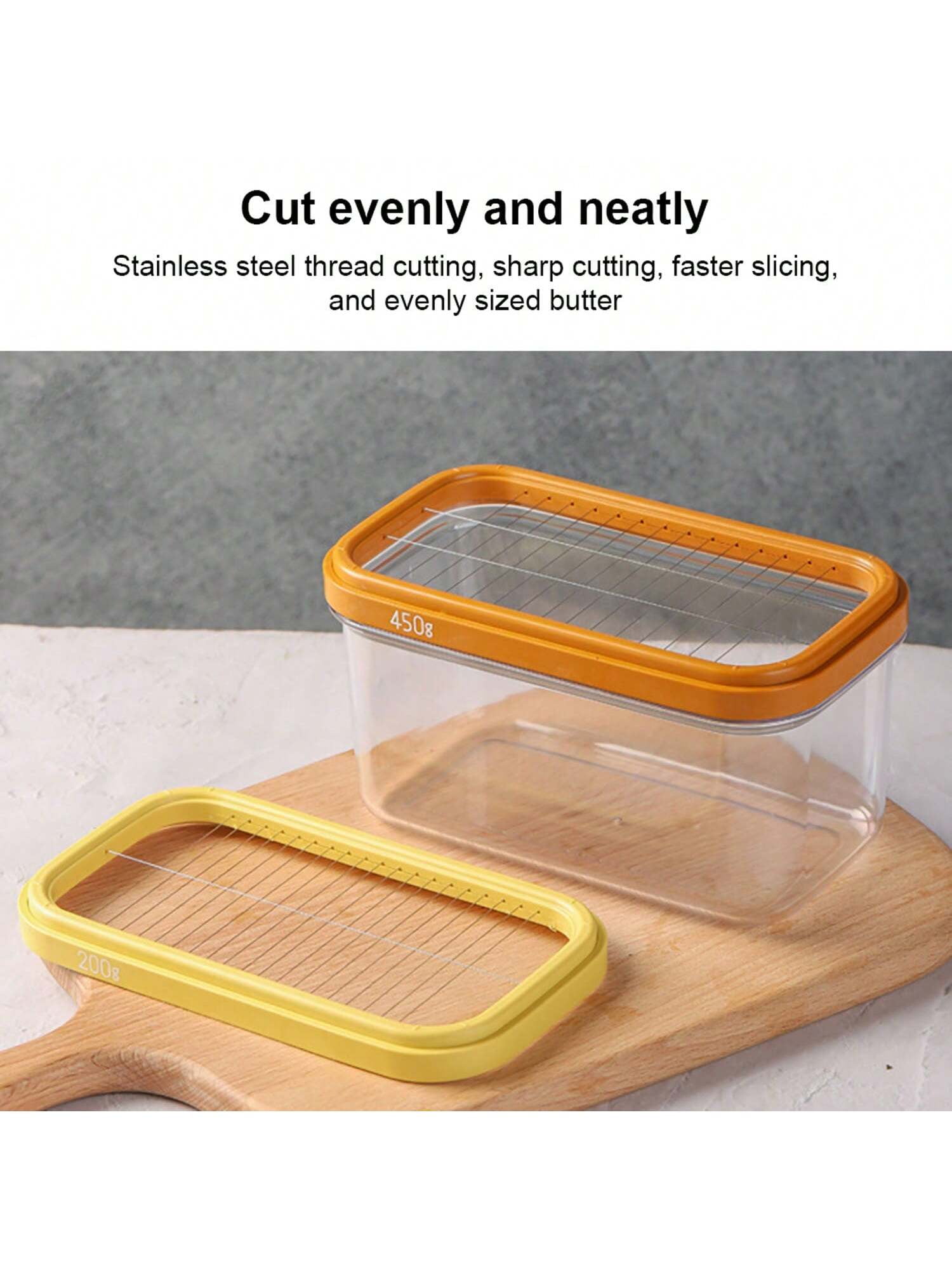 Rectangular Butter Dish With Cutter, Butter Keeper Storage Box ...