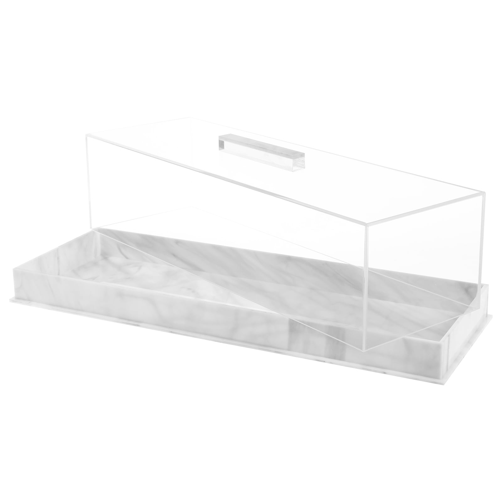 Rectangular Cake Tray with Lid Acrylic Rectangle Cake Stand Clear ...