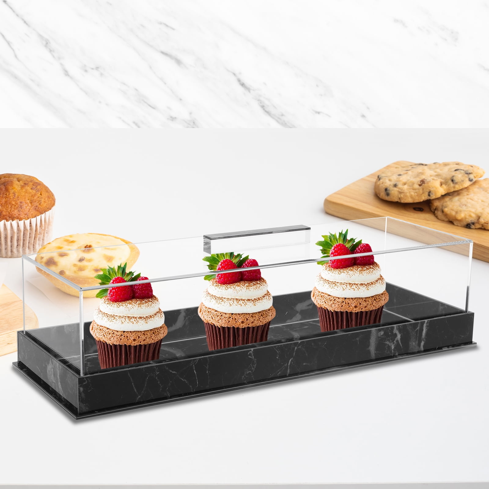 Rectangular Cake Tray with Lid Acrylic Rectangle Cake Stand Clear ...
