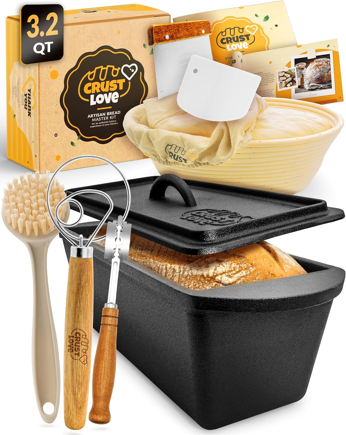 Rectangular Cast Iron Dutch Oven for Bread Baking - incl. Sourdough ...