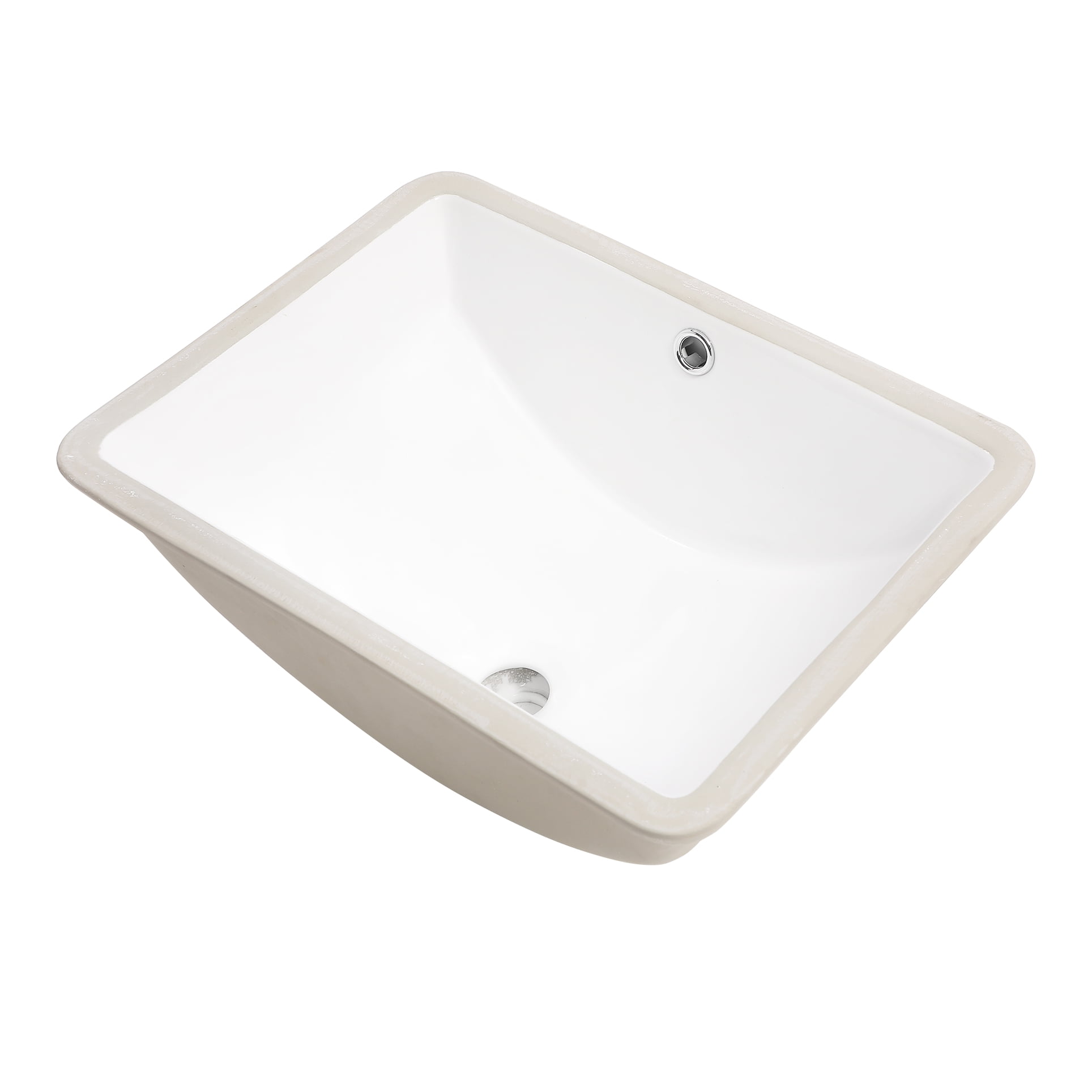 Rectangular Ceramic Bathroom Basin - Pure White, Overflow, Scratch And ...