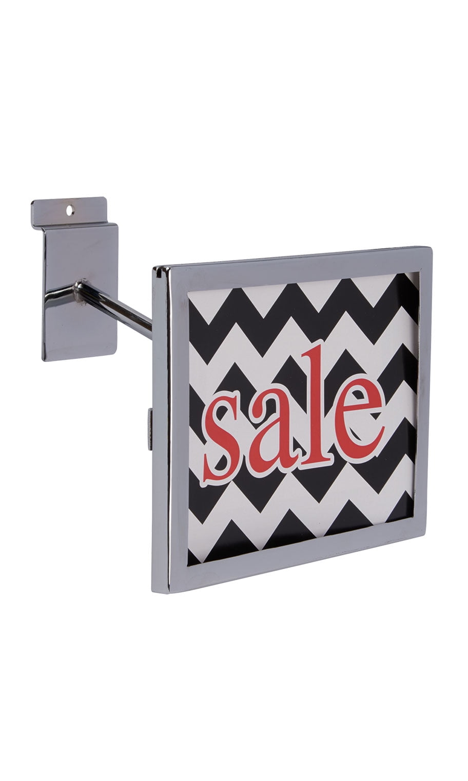 Rectangular Chrome Faceout Sign Holder for Slatwall - Holds 7"W x 5 ½"H ...