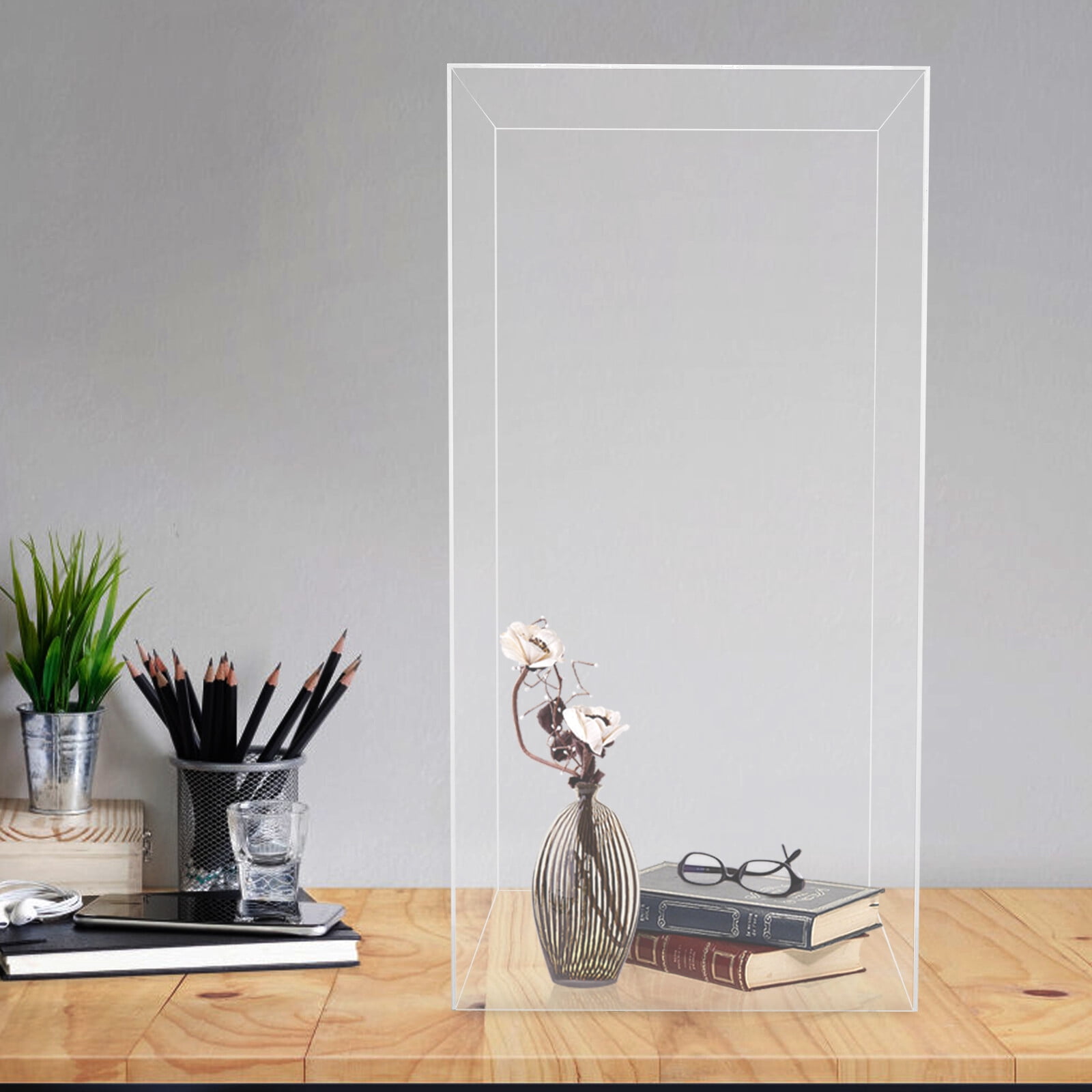 Rectangular Clear Large Acrylic Display Case Dustproof Clear Box 11.81 ...