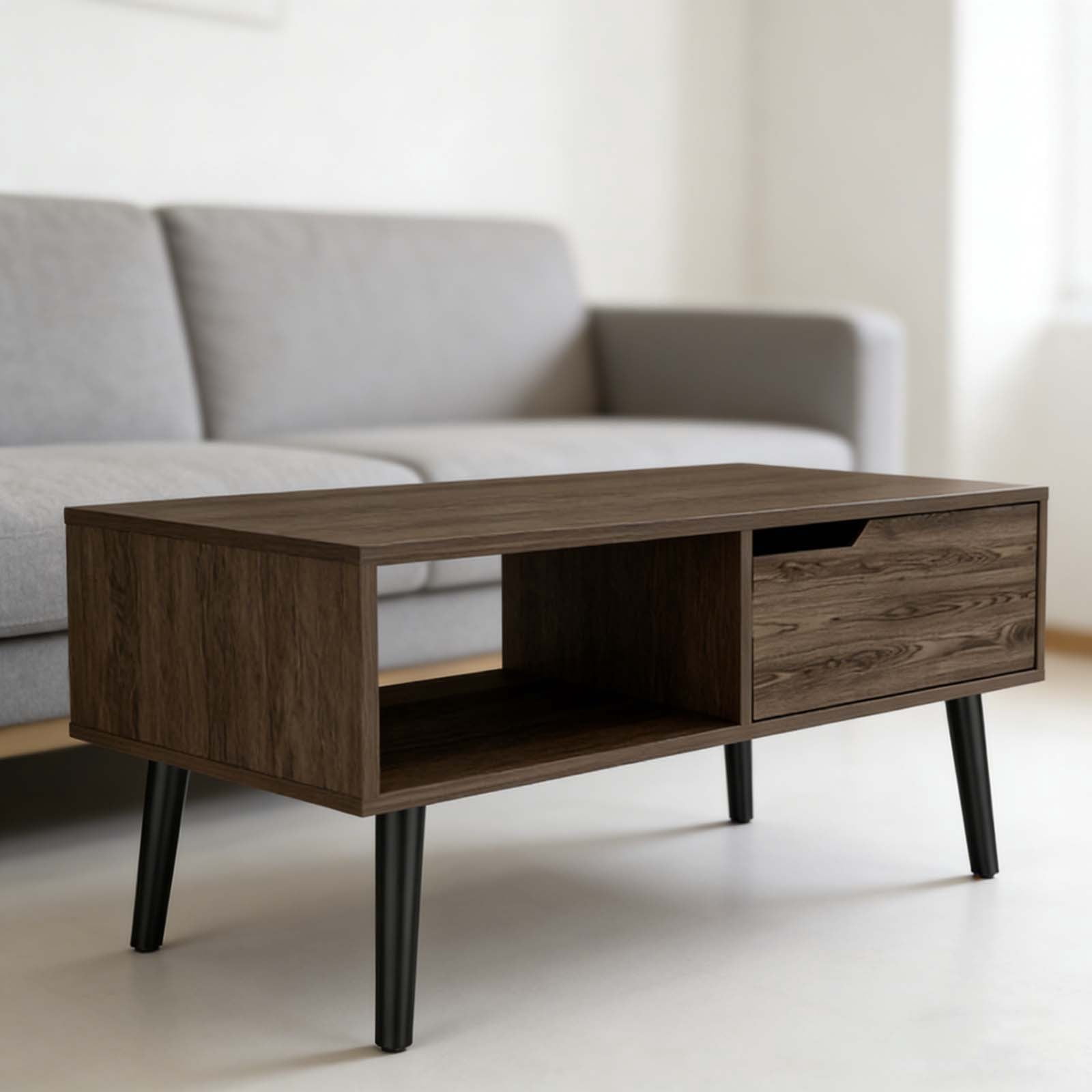 Rectangular Coffee Table Mid Century Modern Simple Table for Living ...
