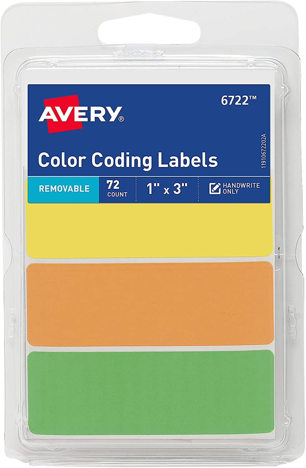 Rectangular Color Coding Labels, 1 x 3 Inches, Assorted, Removable ...