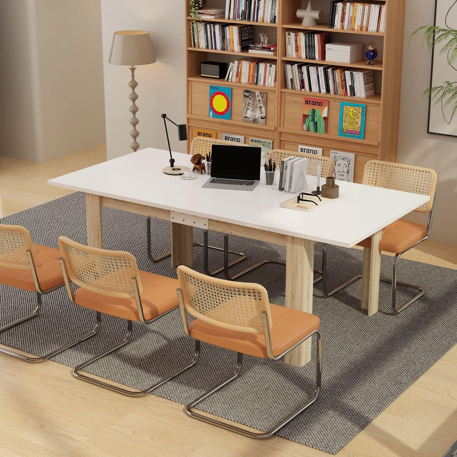 Rectangular Conference Table with Metal Frame - Walmart.com