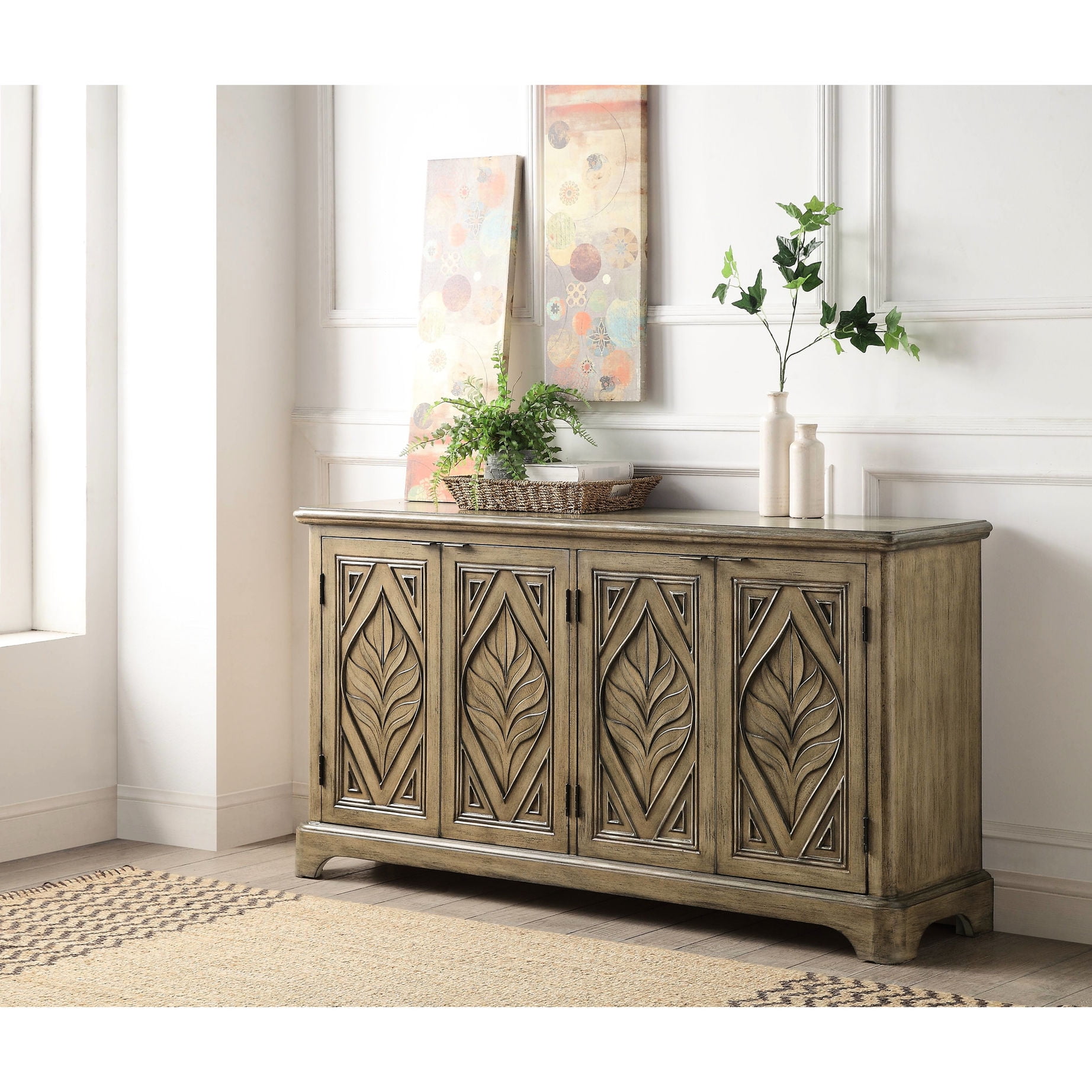 Rectangular Console for Home | Store and Display in Style | Synthetic ...