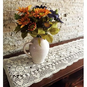 Rectangular Cotton Handmade Crochet Lace Table Runner Doilies Table ...
