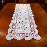 Rectangular Cotton Handmade Crochet Lace Table Runner Doilies Table ...