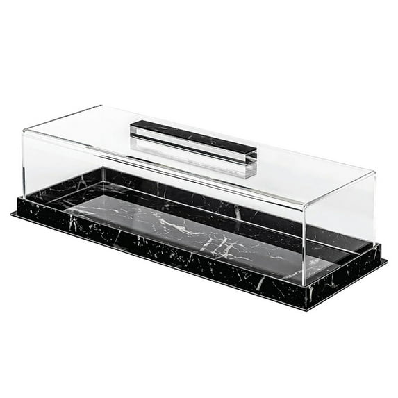 Rectangular Dessert Serving Tray with Clear Lid Acrylic Cake Display ...