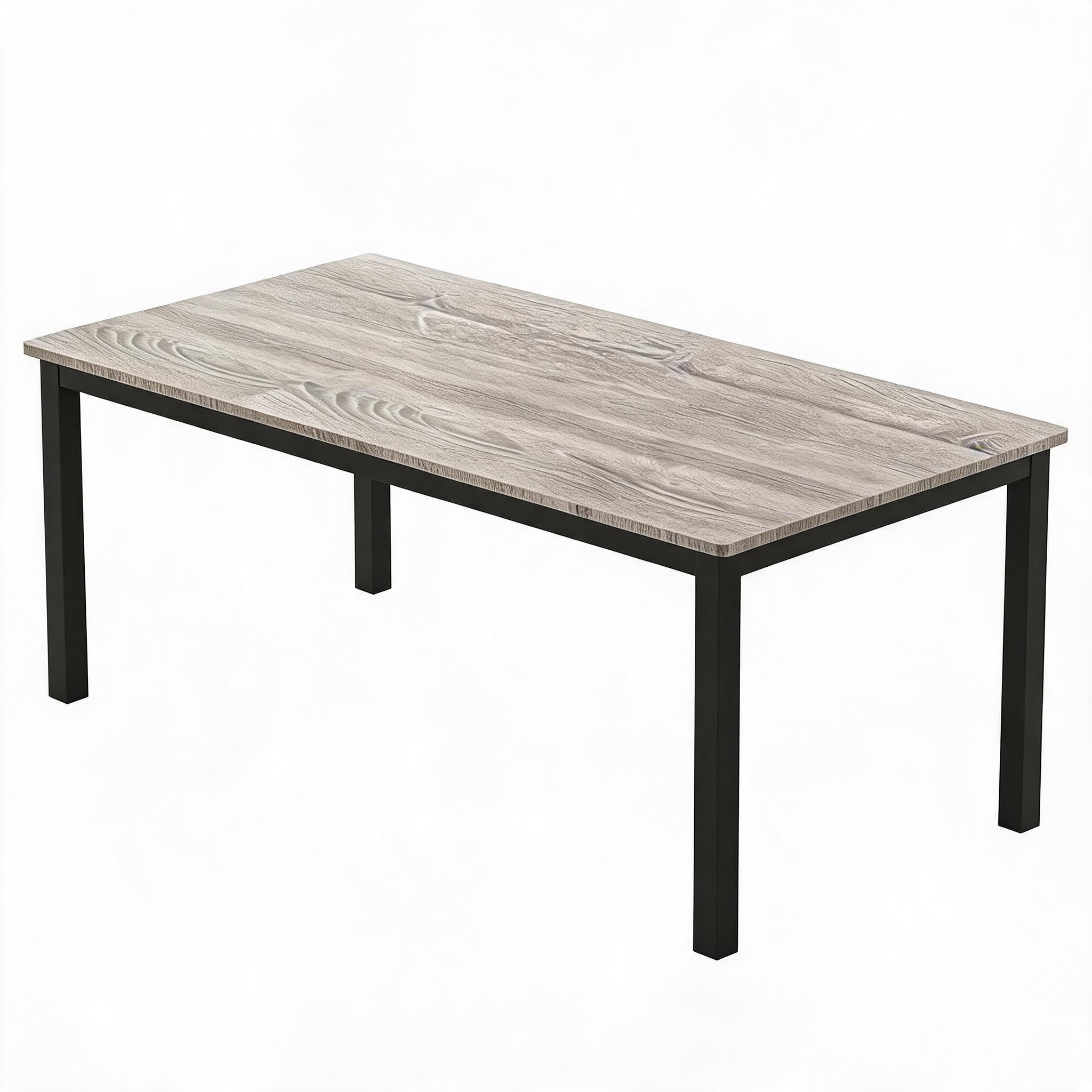 Rectangular Dining Table Seats 6-8, Modern Industrial Kitchen Table ...