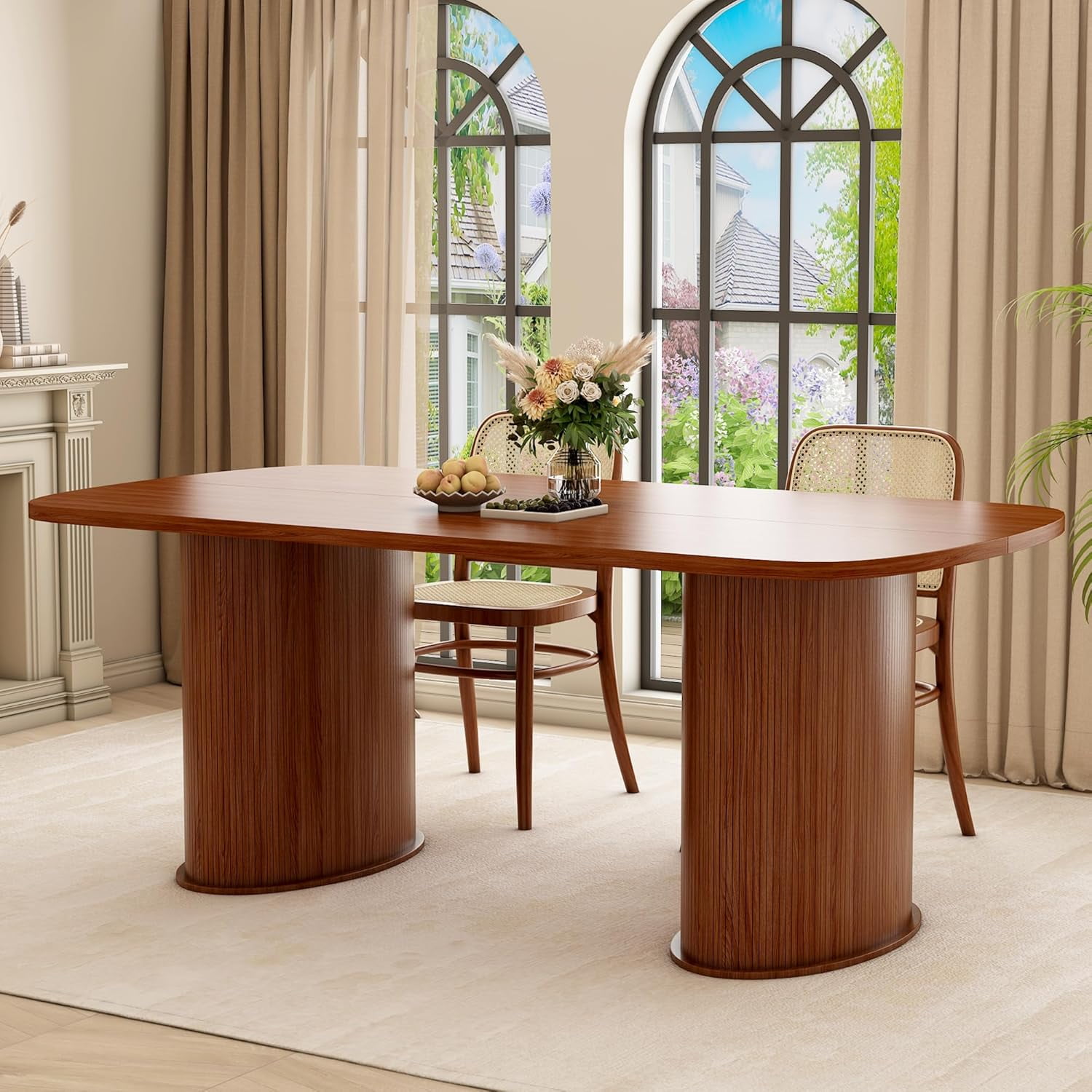 Rectangular Dining Table for 6, Akaber 63 Inch Farmhouse Kitchen Table ...