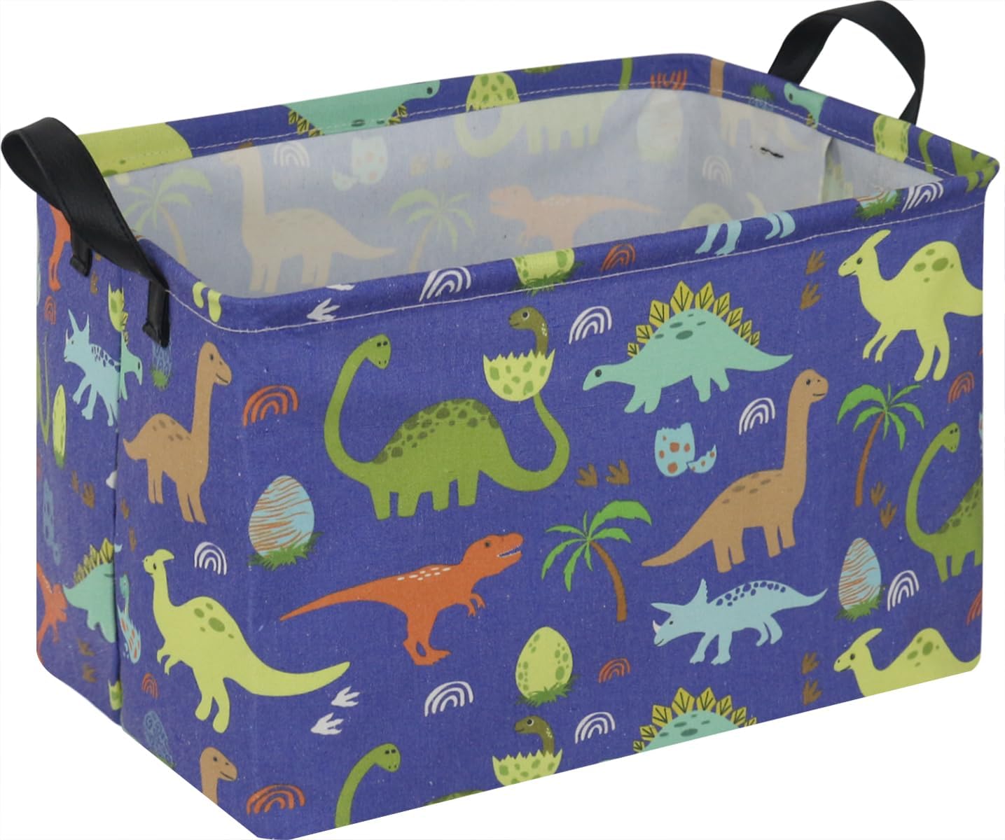 Rectangular Dinosaur Easter Basket Empty, Blue Gift Basket with Handles ...