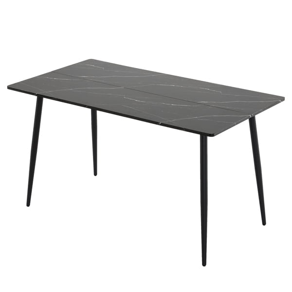 Rectangular Disassemble Table with Arc MDF Black Tabletop Splicing PVC ...