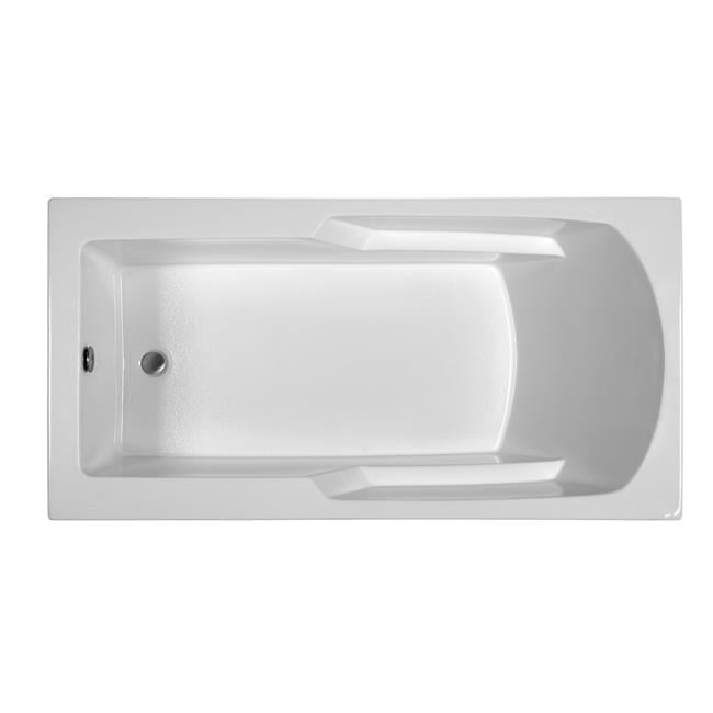 Rectangular End Drain Air Bath, White - 65.75 x 33.75 x 19.5 in ...