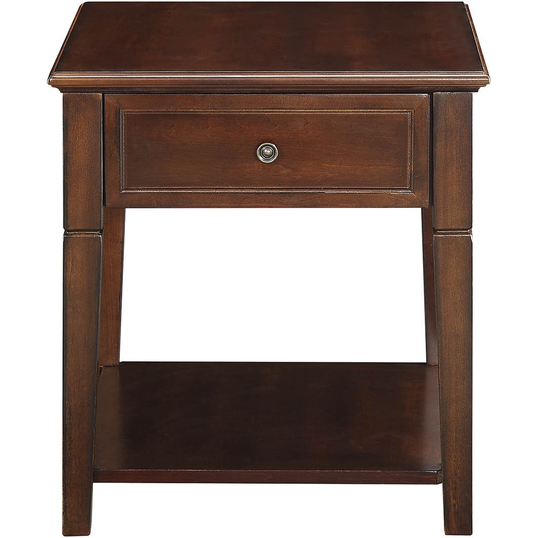 Rectangular End Table with Drawer in Walnut - Walmart.com