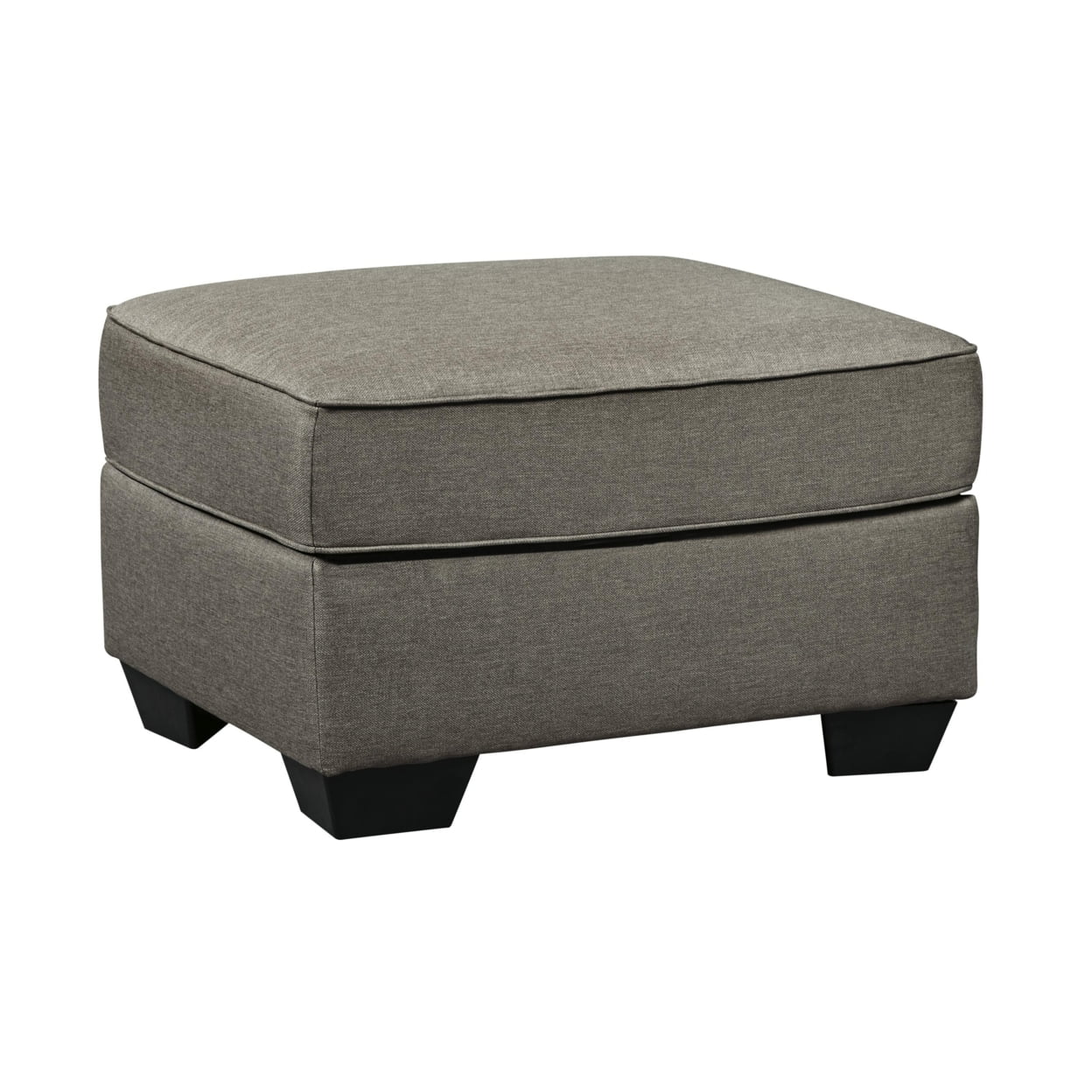 Rectangular Fabric Upholstered Ottoman with Tapered Block Legs Gray ...