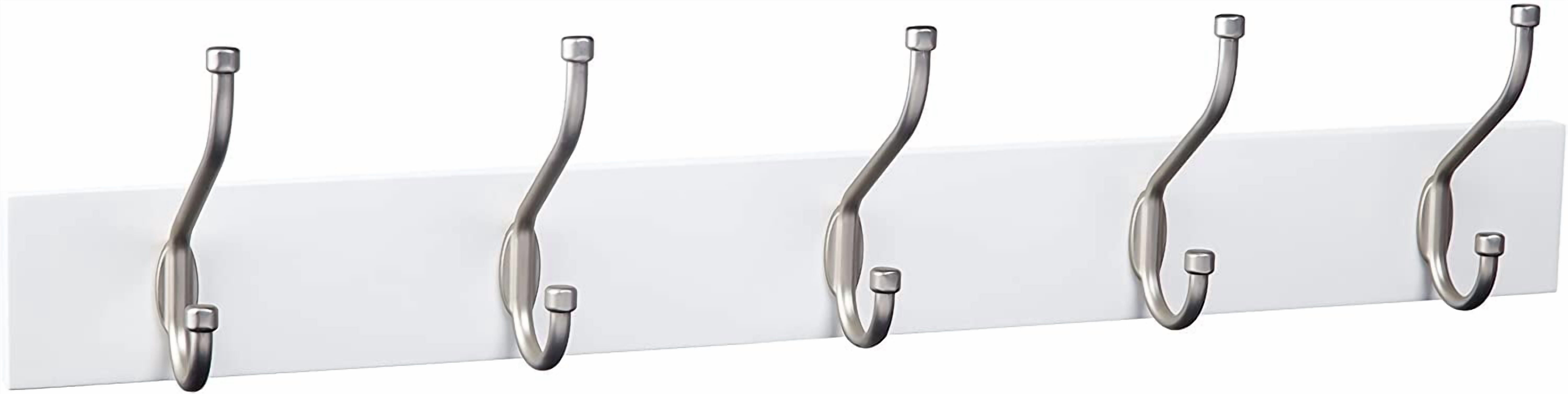 Rectangular Farmhouse Wall-Mounted Coat Rack with Storage Hooks, 5 ...