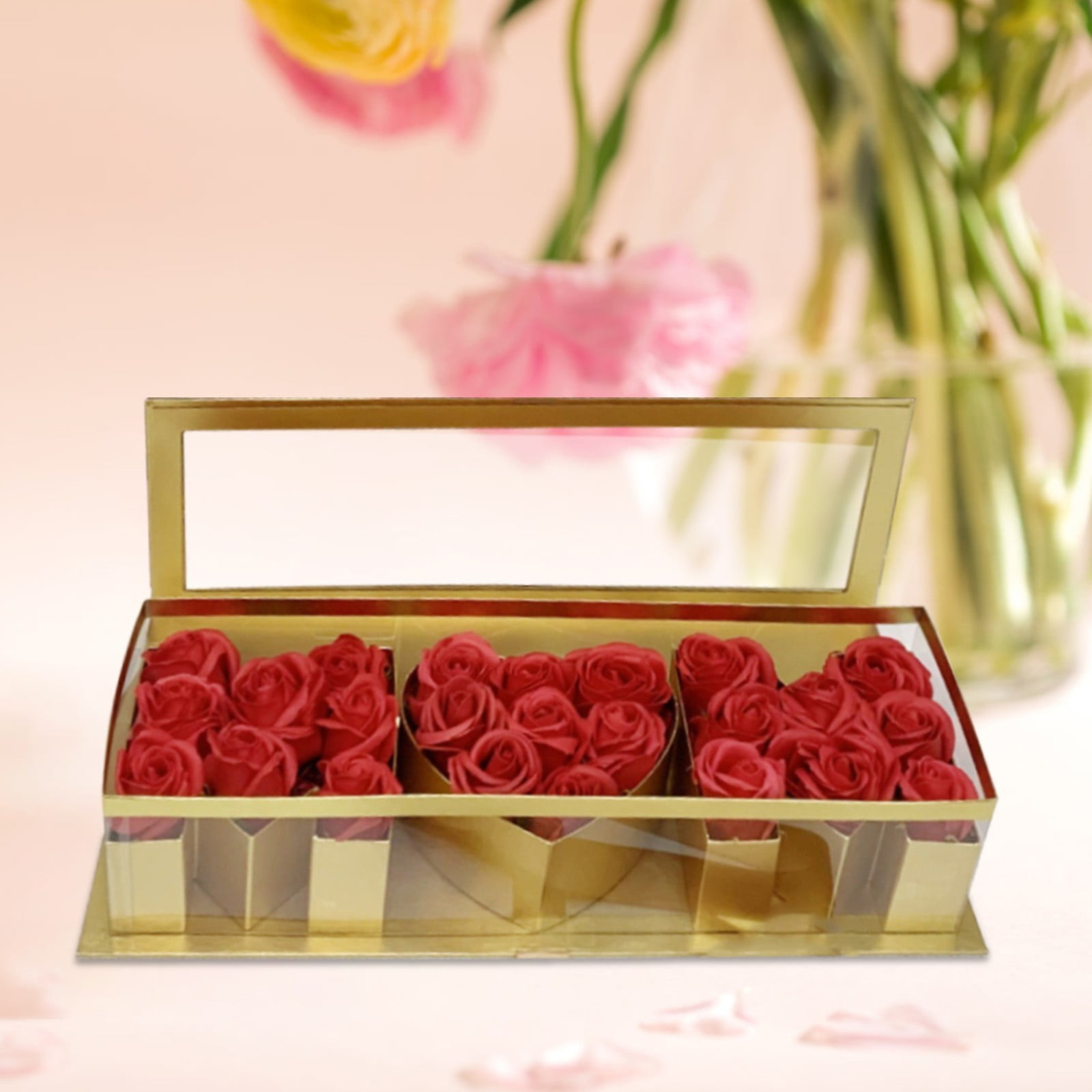 Rectangular Flower Box with Window, Elegant Gift Packaging Box for ...
