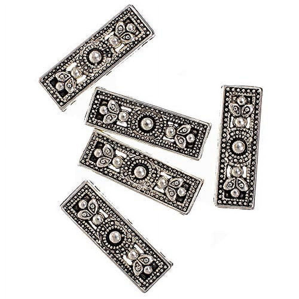 Rectangular Flower Spacer Bead – Metal Fashion Spacing Bead for Jewelry ...