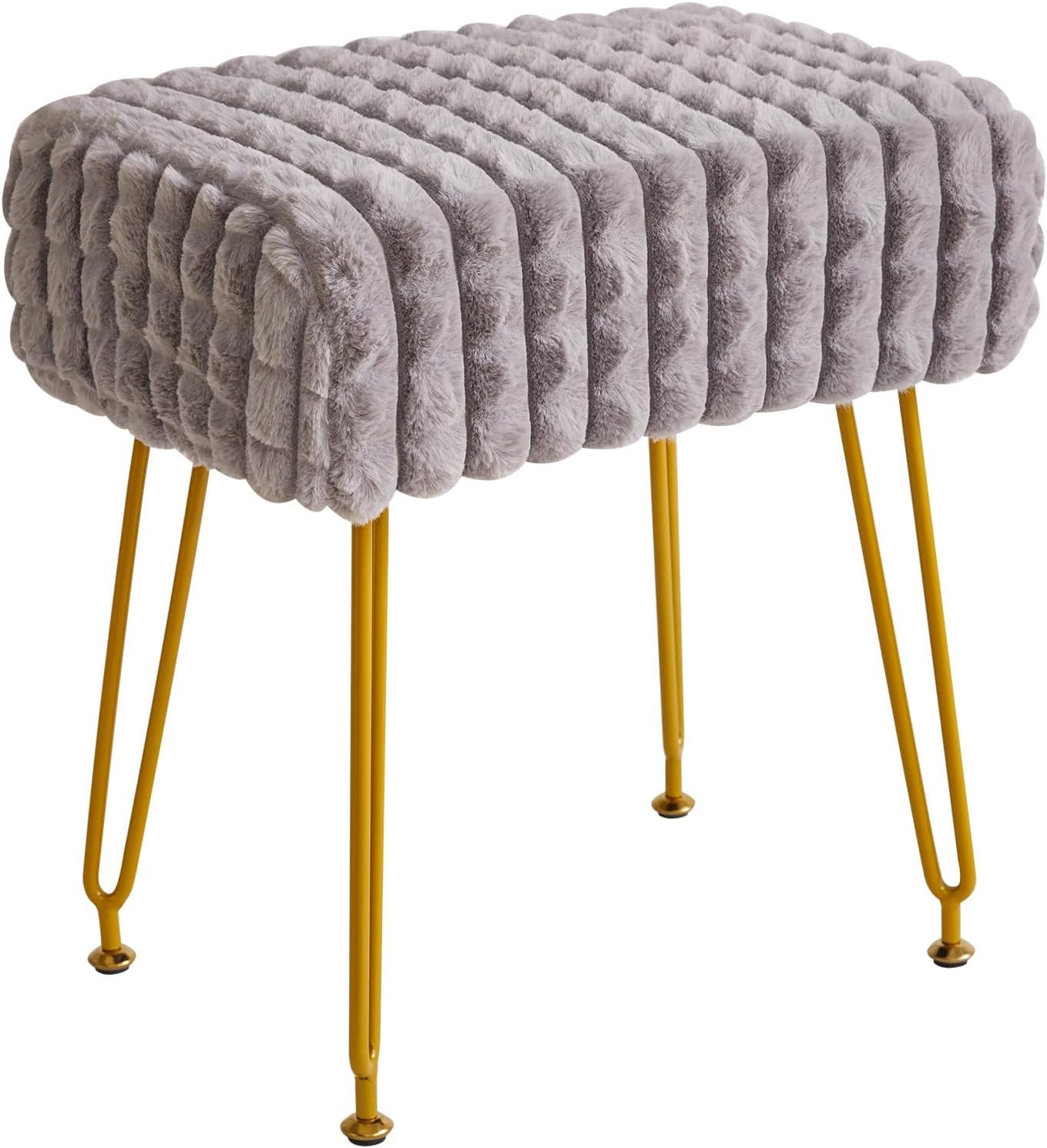 Rectangular Footrest Stool Ottoman, Makeup Vanity Stool Side Table ...