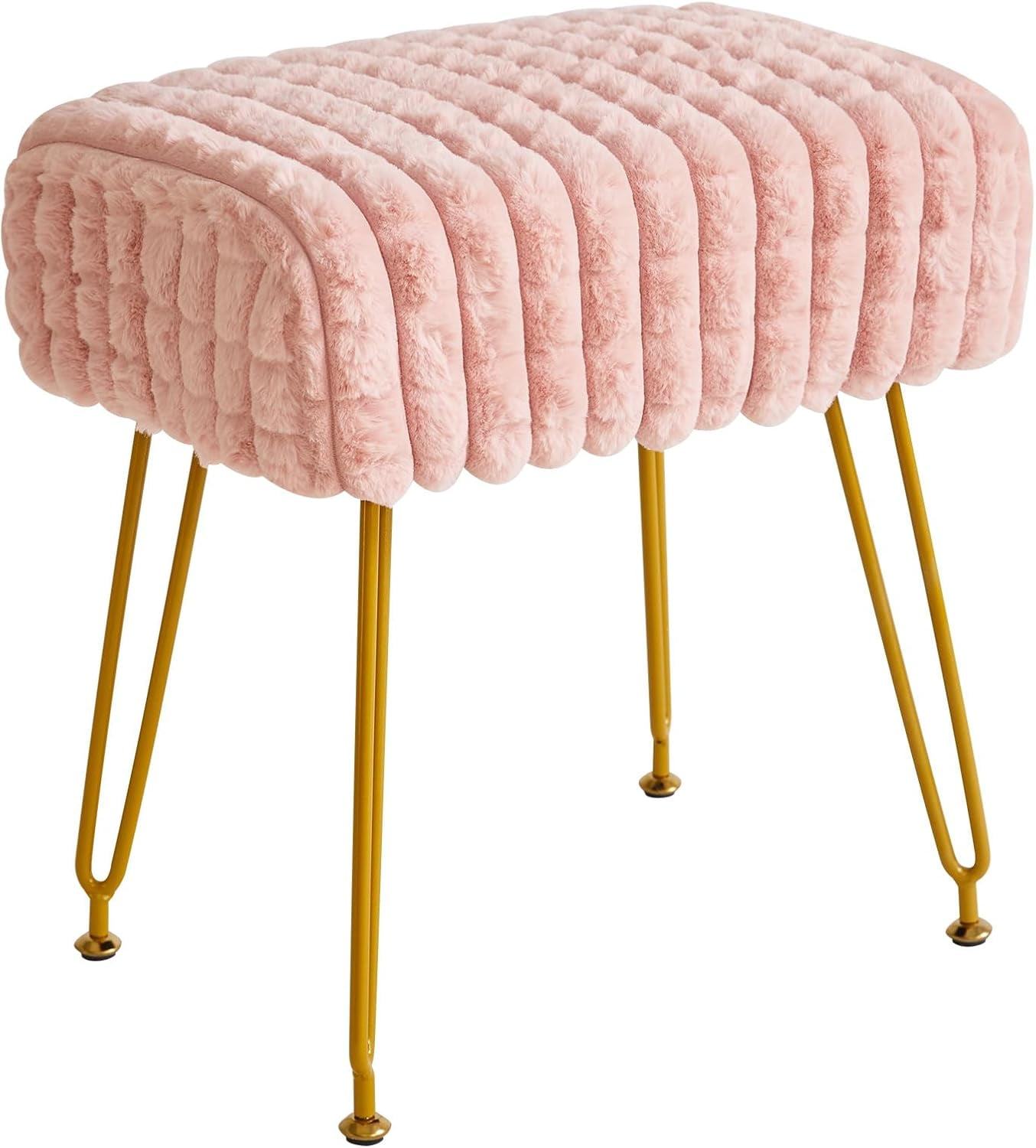 Rectangular Footrest Stool Ottoman, Makeup Vanity Stool Side Table ...