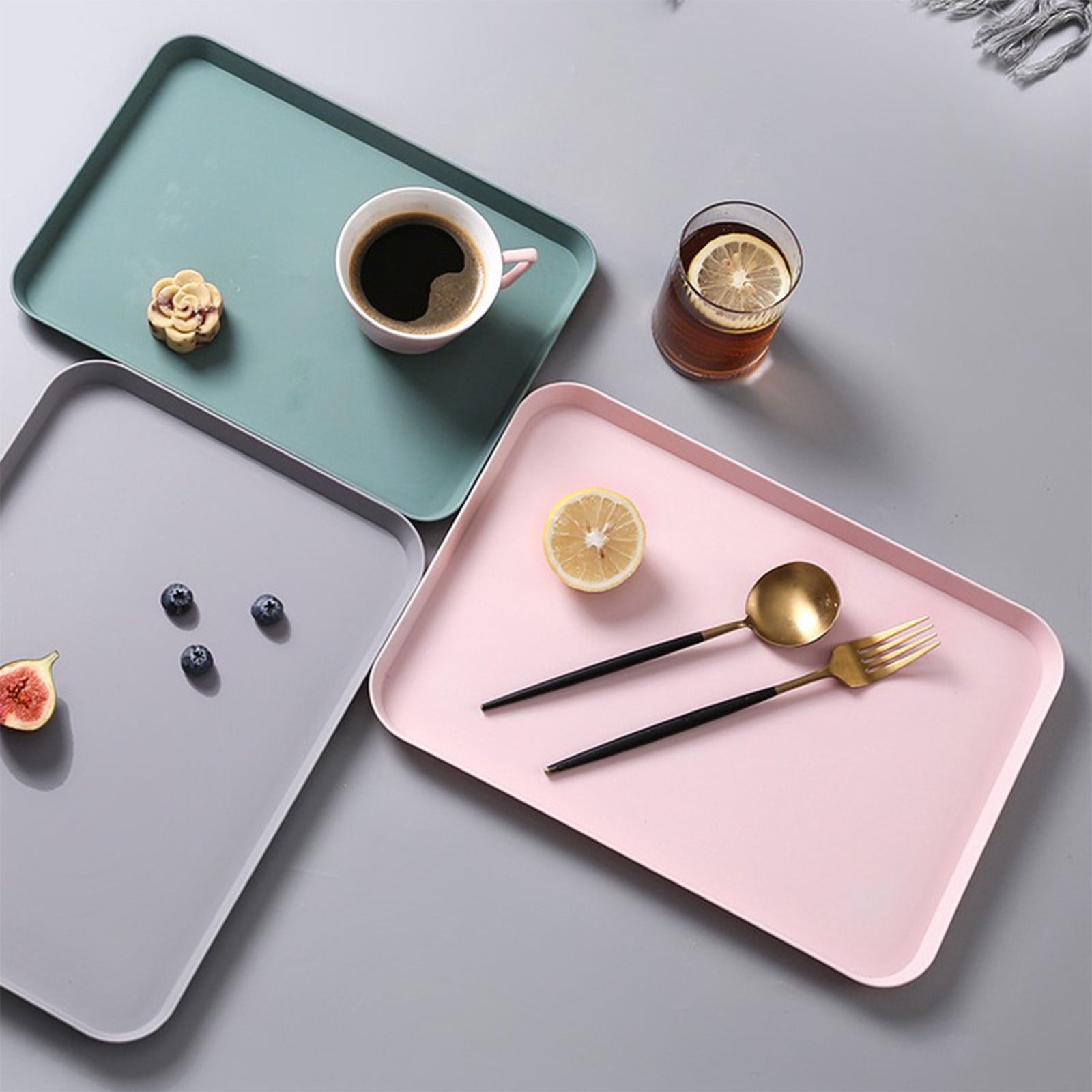 Rectangular Fruit Tray Food Serving Platter | Non-Slip PVC Baking Pan ...