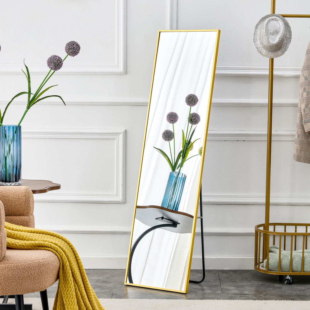 Rectangular Full Body Mirror with Bracket, Modern Hanging Makeup Wall ...