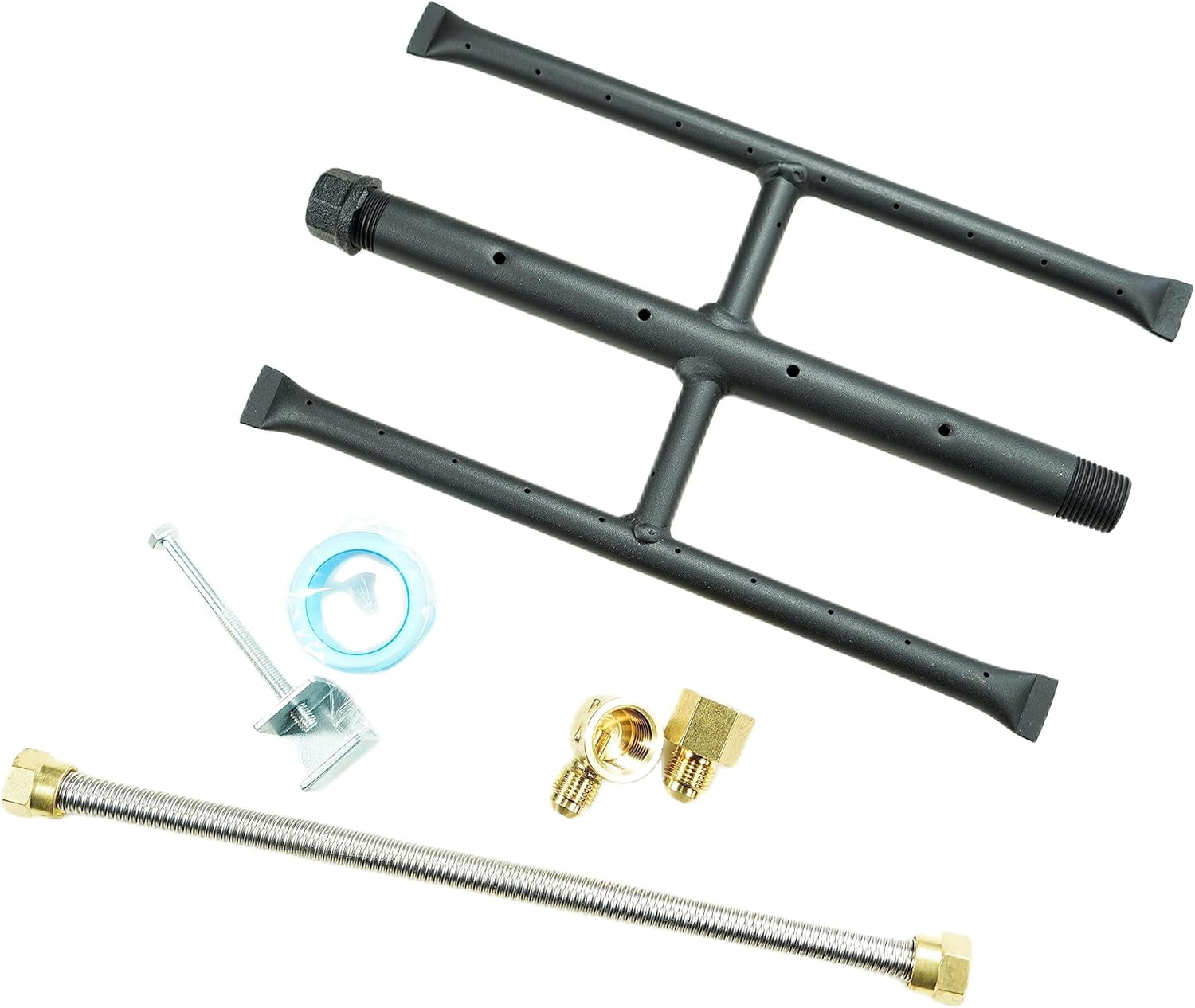 Rectangular Gas Fire Pit and Gas Fireplace H-Burner with 3 Pipes (12 ...