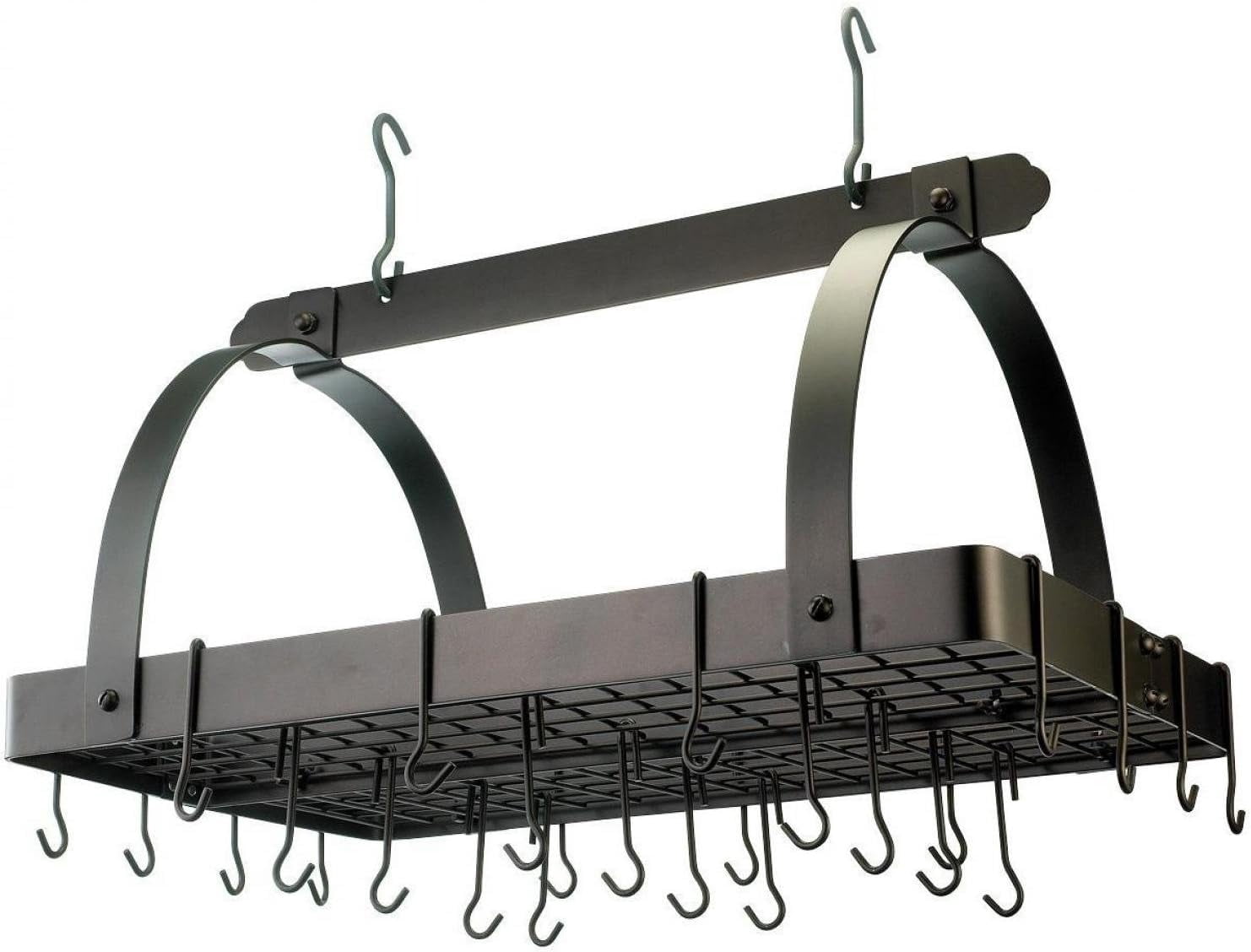 Rectangular Hanging Pot Rack with Grid & 24 Hooks - Walmart.com