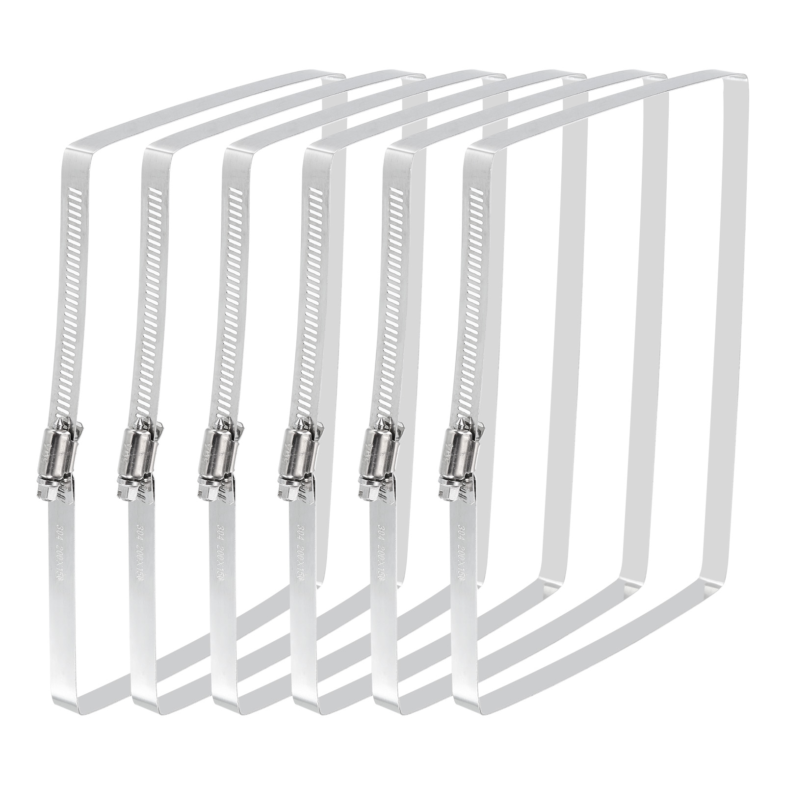 Rectangular Hose Clamps, 8" x 6" 304 Stainless Steel Square Duct Pipe ...