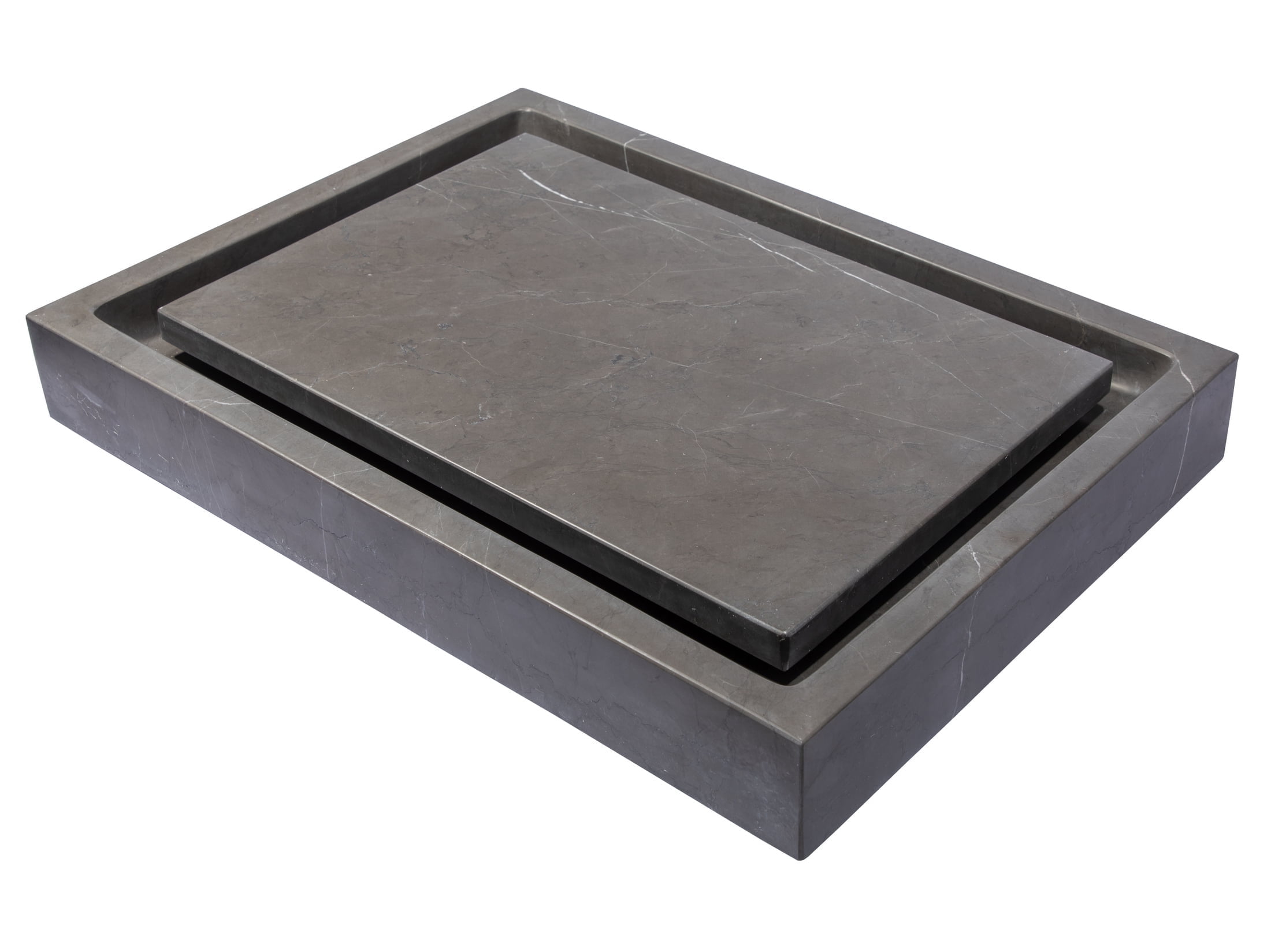 Rectangular Infinity Pool Sink - Honed Pietra Grey Marble - Walmart.com