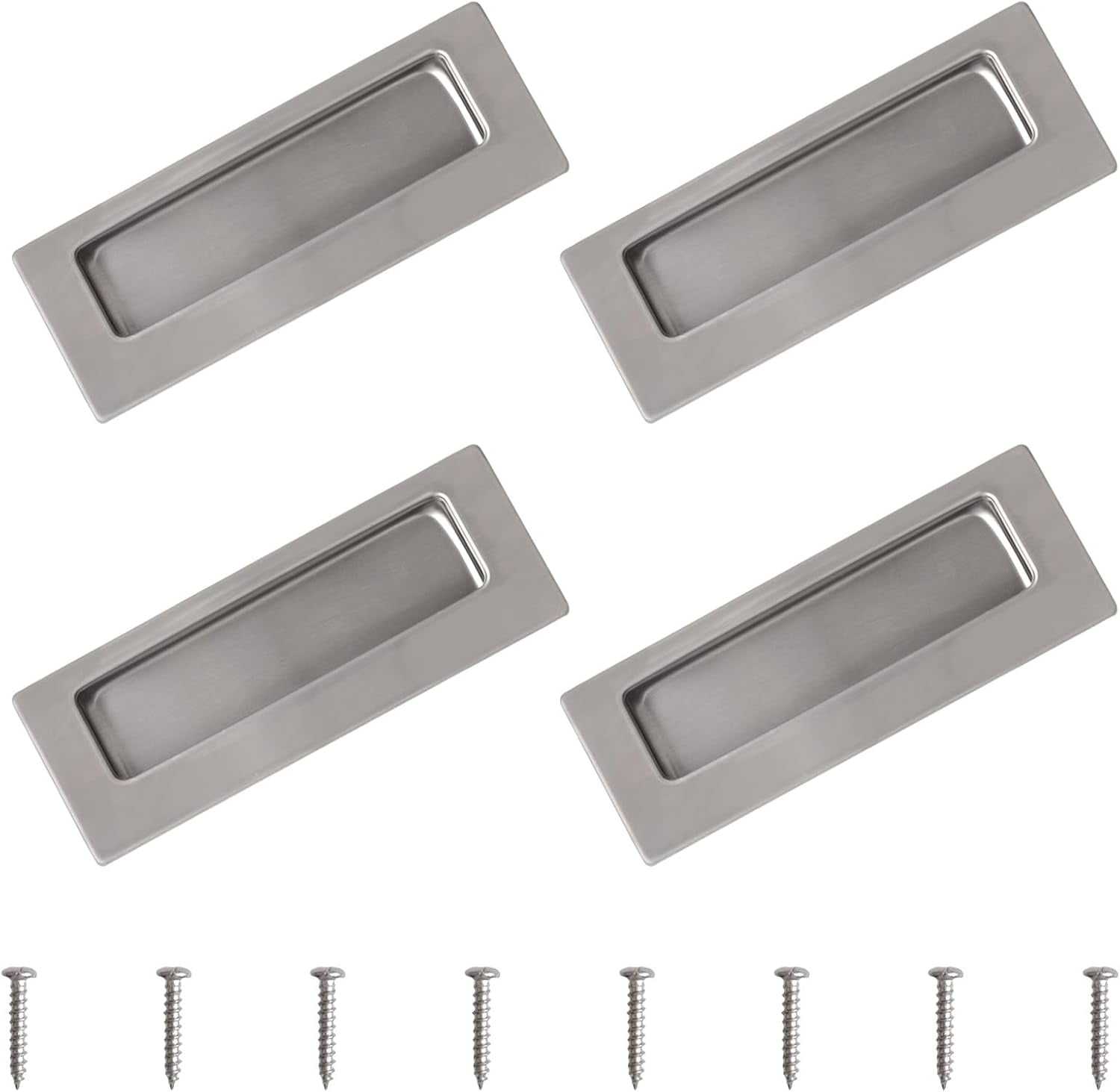 Rectangular Insert Sliding Door Pulls, 4 Pcs Stainless Steel Flush ...