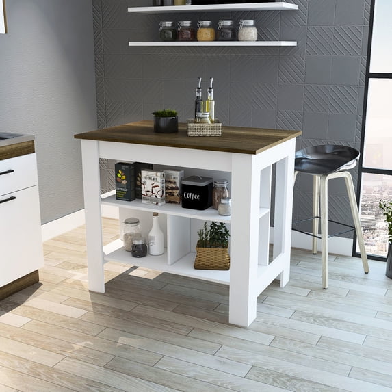 Rectangular Kitchen Island Set with Melamine Filler / Ergonomic Design ...