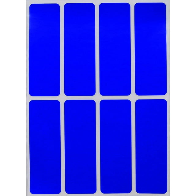 Rectangular Labeling Sticker 3x1 inches (75mm x 25mm) Blue Paper ...