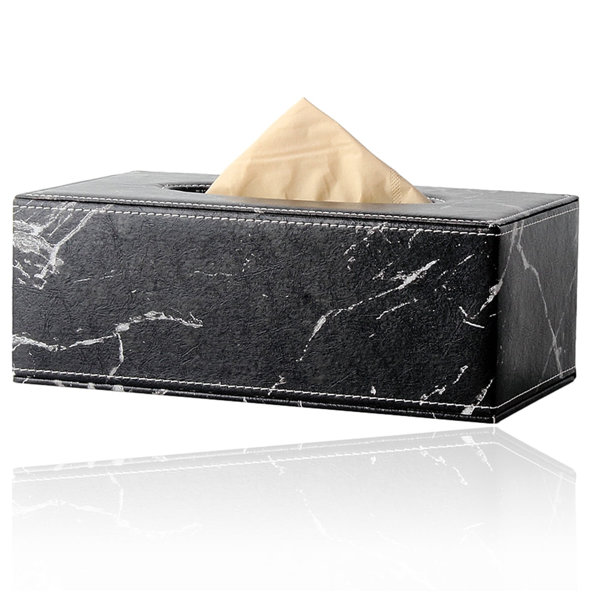 Rectangular Leather Tissue Box Cover - Stylish Tissue Box Holder with ...