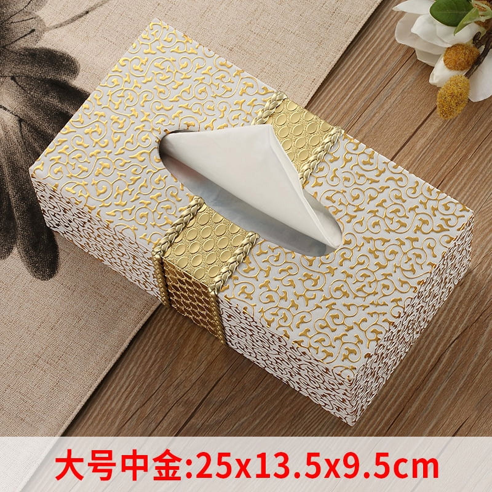 Rectangular Leather Tissue Box Holder Retro Tissue Paper Holder Box ...