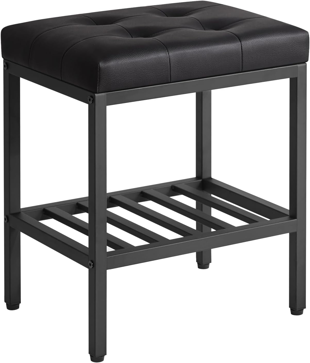 Rectangular Makeup Stool with Adjustable Feet and Storage Space ...