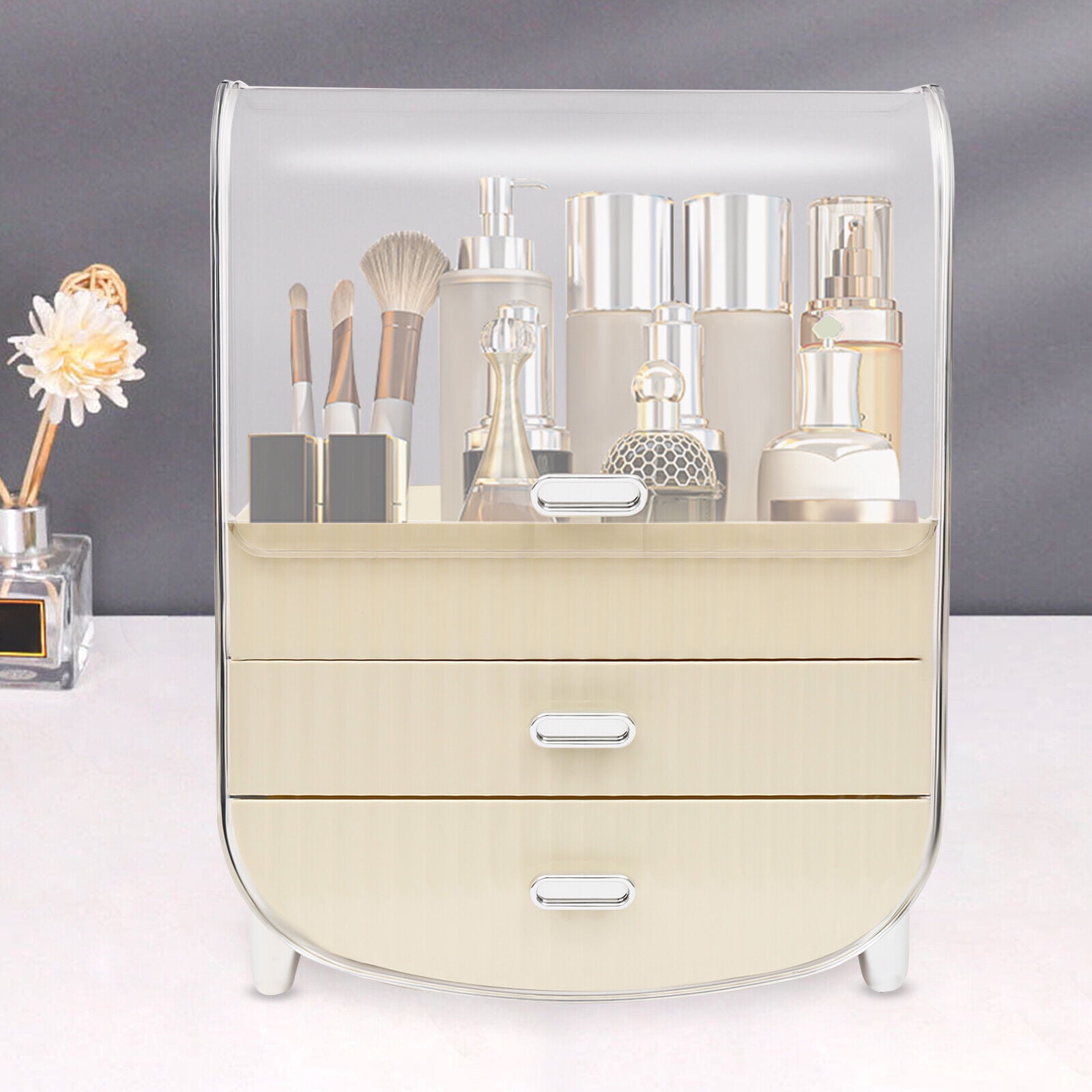 Rectangular Makeup White Organizer Large Makeup Organizer Cosmetics ...